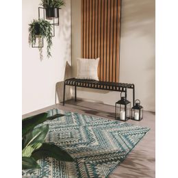 benuta Nest In- & Outdoor-Teppich Cleo Blau 160x230 cm - Teppich f&uuml;r Balkon, Terrasse & Garten