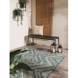benuta Nest In- & Outdoor-Teppich Cleo Blau 80x150 cm - Teppich f&uuml;r Balkon, Terrasse & Garten
