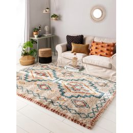 benuta Nest Hochflor Shaggyteppich Gobi Multicolor 160x230 cm - Hochflor Teppich f&uuml;r Wohnzimmer