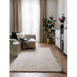 benuta Pure Wollteppich Velma Beige 120x170 cm - Naturfaserteppich aus Wolle