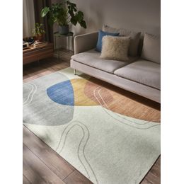 benuta Pop Waschbarer Kurzflor Teppich Laury Multicolor 300x400 cm - Bunter Teppich f&uuml;r Wohnzimmer