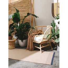 benuta Pure In- & Outdoor-L&auml;ufer Fion Beige/Blau 70x200 cm - Teppich f&uuml;r Balkon, Terrasse & Garten