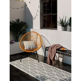benuta Pop In- & Outdoor-L&auml;ufer Orion Grau 80x250 cm - Teppich f&uuml;r Balkon, Terrasse & Garten