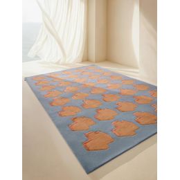 benuta Finest Kurzflor Teppich Keith Orange 250x350 cm - Moderner Kurzflor-Teppich f&uuml;r Wohnzimmer