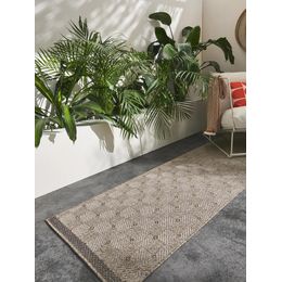 benuta Nest In- & Outdoor-L&auml;ufer Naoto Beige 80x240 cm - Teppich f&uuml;r Balkon, Terrasse & Garten