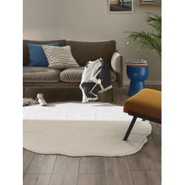 benuta Pop Waschbarer Kurzflor Teppich Pam Cream 160x200 cm - Moderner Kurzflor-Teppich f&uuml;r Wohnzimmer