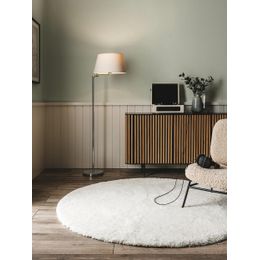 benuta Nest Hochfloorteppich Rund Cloudy Cream &oslash; 80 cm rund - Moderner Kurzflor-Teppich f&uuml;r Wohnzimmer