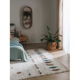 benuta Nest Hochflor Shaggyteppich Gobi Beige 160x230 cm - Hochflor Teppich f&uuml;r Wohnzimmer