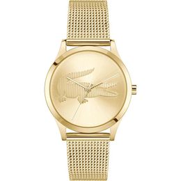 Lacoste Damen Quarzuhr &raquo;CROCODELLE&laquo; Armbanduhr, Damenuhr, Edelstahlarmband, analog gold