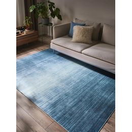 benuta Pop Waschbarer Kurzflor Teppich Laury Blau 160x230 cm - Moderner Kurzflor-Teppich f&uuml;r Wohnzimmer
