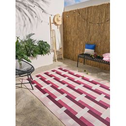 benuta Pop In- & Outdoor-Teppich Jovis Pink 80x165 cm - Teppich f&uuml;r Balkon, Terrasse & Garten