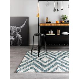 benuta Nest In- & Outdoor-Teppich Cleo Blau 160x230 cm - Teppich f&uuml;r Balkon, Terrasse & Garten