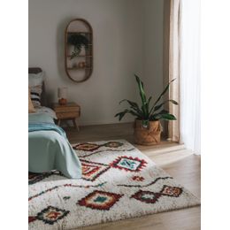 benuta Nest Hochflor Shaggyteppich Gobi Beige 200x290 cm - Hochflor Teppich f&uuml;r Wohnzimmer