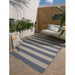 benuta Nest In- & Outdoor-Teppich Metro Blau 200x290 cm - Teppich f&uuml;r Balkon, Terrasse & Garten