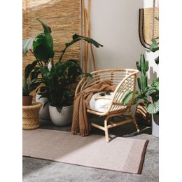 benuta Pure In- & Outdoor-L&auml;ufer Fion Beige/Braun 70x200 cm - Teppich f&uuml;r Balkon, Terrasse & Garten