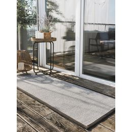 benuta Nest In- & Outdoor-L&auml;ufer Nandi Grau 70x200 cm - Teppich f&uuml;r Balkon, Terrasse & Garten