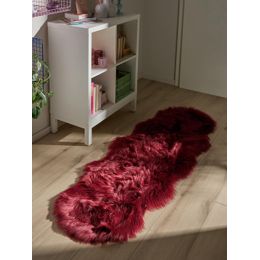 benuta Pop Waschbarer Hochflor Shaggyteppich Nanuk Bordeaux 60x180 cm - Bettvorleger f&uuml;r Schlafzimmer