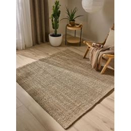 benuta Pure Juteteppich Svea Braun 150x150 cm - Naturfaserteppich aus Jute