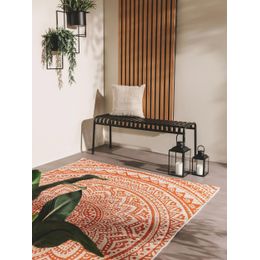 benuta Nest In- & Outdoor-Teppich Cleo Orange 200x300 cm - Teppich f&uuml;r Balkon, Terrasse & Garten