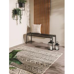 benuta Nest In- & Outdoor-Teppich Cleo Wei&szlig;/Schwarz 160x230 cm - Teppich f&uuml;r Balkon, Terrasse & Garten