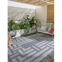 benuta Nest In- & Outdoor-Teppich Bronco Dunkelblau 80x150 cm - Teppich f&uuml;r Balkon, Terrasse & Garten