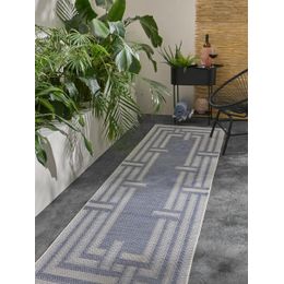 benuta Nest In- & Outdoor-L&auml;ufer Bronco Dunkelblau 80x250 cm - Teppich f&uuml;r Balkon, Terrasse & Garten