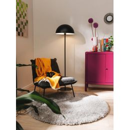 benuta Pop Hochfloorteppich Rund Ricky Grau &oslash; 80 cm rund - Moderner Kurzflor-Teppich f&uuml;r Wohnzimmer