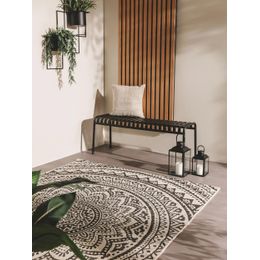benuta Nest In- & Outdoor-Teppich Cleo Wei&szlig;/Schwarz 120x170 cm - Teppich f&uuml;r Balkon, Terrasse & Garten