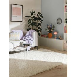 benuta Pop Hochflor Shaggyteppich Ava Cream 140x200 cm - Hochflor Teppich f&uuml;r Wohnzimmer