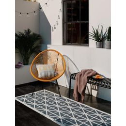 benuta Pop In- & Outdoor-L&auml;ufer Orion Blau 80x250 cm - Teppich f&uuml;r Balkon, Terrasse & Garten