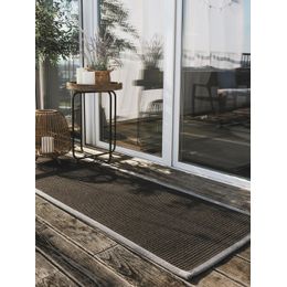 benuta Nest In- & Outdoor-L&auml;ufer Nandi Schwarz 70x200 cm - Teppich f&uuml;r Balkon, Terrasse & Garten