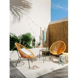 benuta Pop In- & Outdoor-Teppich Taissa Cream 77x150 cm - Teppich f&uuml;r Balkon, Terrasse & Garten