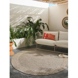 benuta Nest In- & Outdoor-Teppich Naoto Beige &oslash; 200 cm - Teppich f&uuml;r Balkon, Terrasse & Garten