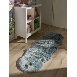 benuta Pop Waschbarer Hochflor Shaggyteppich Nanuk Blau 60x180 cm - Bettvorleger f&uuml;r Schlafzimmer