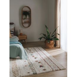 benuta Nest Hochflor Shaggyteppich Gobi Beige 120x170 cm - Hochflor Teppich f&uuml;r Wohnzimmer