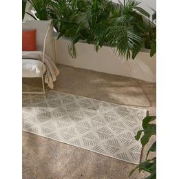 benuta Nest In- & Outdoor-L&auml;ufer Metro Grau 80x240 cm - Teppich f&uuml;r Balkon, Terrasse & Garten