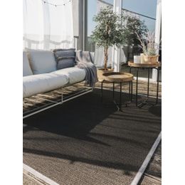 benuta Nest In- & Outdoor-Teppich Nandi Schwarz 90x130 cm - Teppich f&uuml;r Balkon, Terrasse & Garten