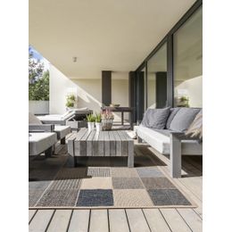 benuta Nest In- & Outdoor-L&auml;ufer River Blau 67x240 cm - Teppich f&uuml;r Balkon, Terrasse & Garten
