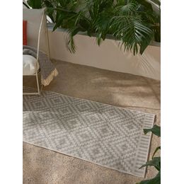 benuta Nest In- & Outdoor-Teppich Metro Grau 80x200 cm - Teppich f&uuml;r Balkon, Terrasse & Garten