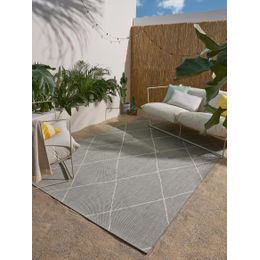 benuta Nest In- & Outdoor-Teppich Metro Grau 80x150 cm - Teppich f&uuml;r Balkon, Terrasse & Garten