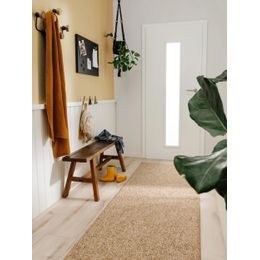 benuta Nest Waschbarer Kurzflor Teppich Enzo Hellbraun 80x240 cm - Moderner Kurzflor-Teppich f&uuml;r Wohnzimmer