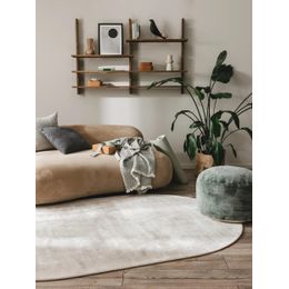 benuta Pure Viskoseteppich Nova Hellgrau 150x230 cm - Moderner Kurzflor-Teppich f&uuml;r Wohnzimmer