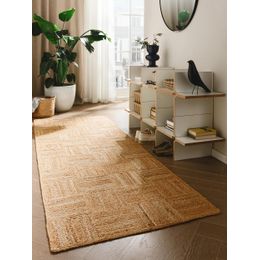 benuta Pure Juteteppich Jutta Hellbraun 70x200 cm - Naturfaserteppich aus Jute