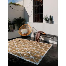 benuta Pop In- & Outdoor-Teppich Orion Gelb 200x300 cm - Teppich f&uuml;r Balkon, Terrasse & Garten
