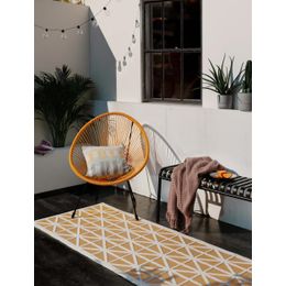benuta Pop In- & Outdoor-L&auml;ufer Orion Gelb 80x250 cm - Teppich f&uuml;r Balkon, Terrasse & Garten