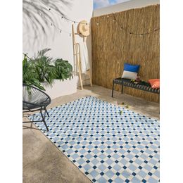 benuta Pop In- & Outdoor-Teppich Jovis Blau 200x285 cm - Teppich f&uuml;r Balkon, Terrasse & Garten