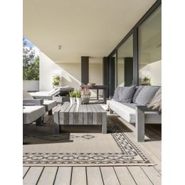 benuta Nest In- & Outdoor-Teppich River Beige/Blau 200x285 cm - Teppich f&uuml;r Balkon, Terrasse & Garten
