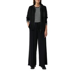 comma, Comma Casual Identity Damen comma casual identity Jogger Pants unifarben, elastische, casual, mit Kordel, weites Bein schwarz 42, N-Gr