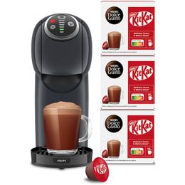 Nescaf&eacute; DOLCE GUSTO NESCAF&Eacute; Dolce Gusto Kapselmaschine &raquo;KP340B Genio S Plus, Drehregler, Espresso-Boost&laquo; inkl. 3 Pakete KitKat (Kakao) im Wert UVP &euro; 17,97 grau 