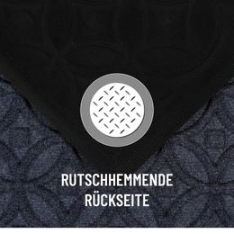 Wecon Home Fu&szlig;matte &raquo;Midnight Mosaic&laquo; rechteckig 4 mm H&ouml;he pflegeleicht, rutschfest, Ornamente, Innen & Au&szlig;en, Schmutzfangmatte grau Polyester